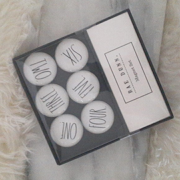 Rae Dunn | Other | Rae Dunn Magnet Set 6 Glass Dome Magnets In Black ...